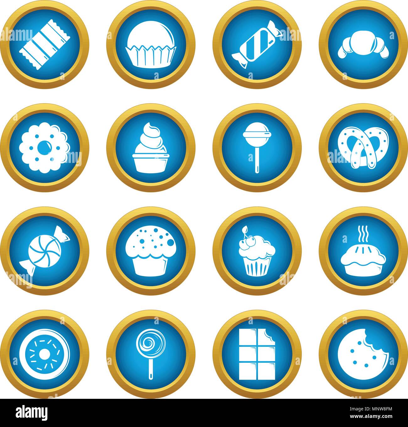 Sweets candy cakes icons set, simple style Stock Vector Image & Art - Alamy