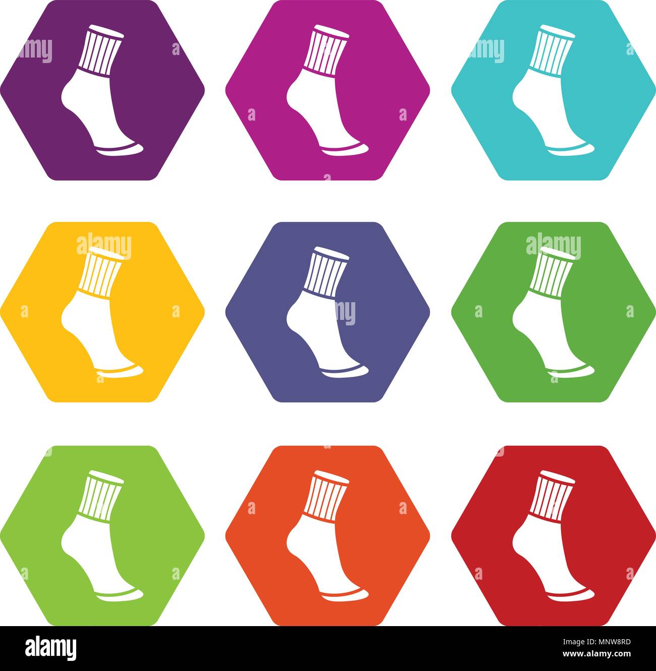 Sock icons set 9 vector Stock Vector Image & Art - Alamy