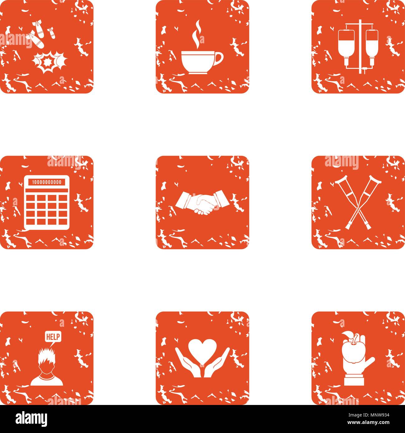 Handout icons set, grunge style Stock Vector Image & Art - Alamy