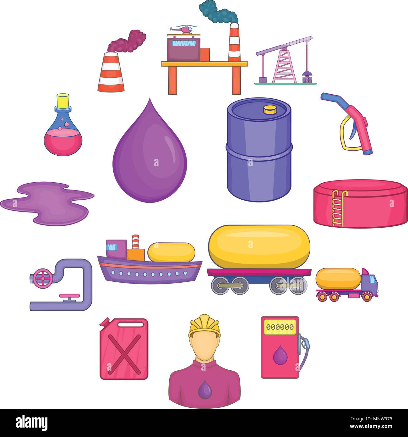 Petroleum icons set cartoon style hi-res stock photography and images ...