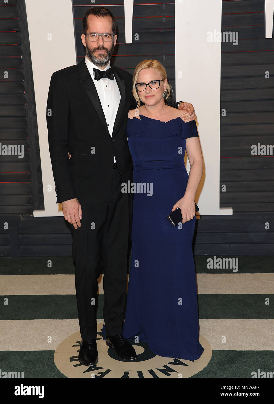 Eric White, Patricia Arquette arriving at the Vanity Fair's Oscar Party ...