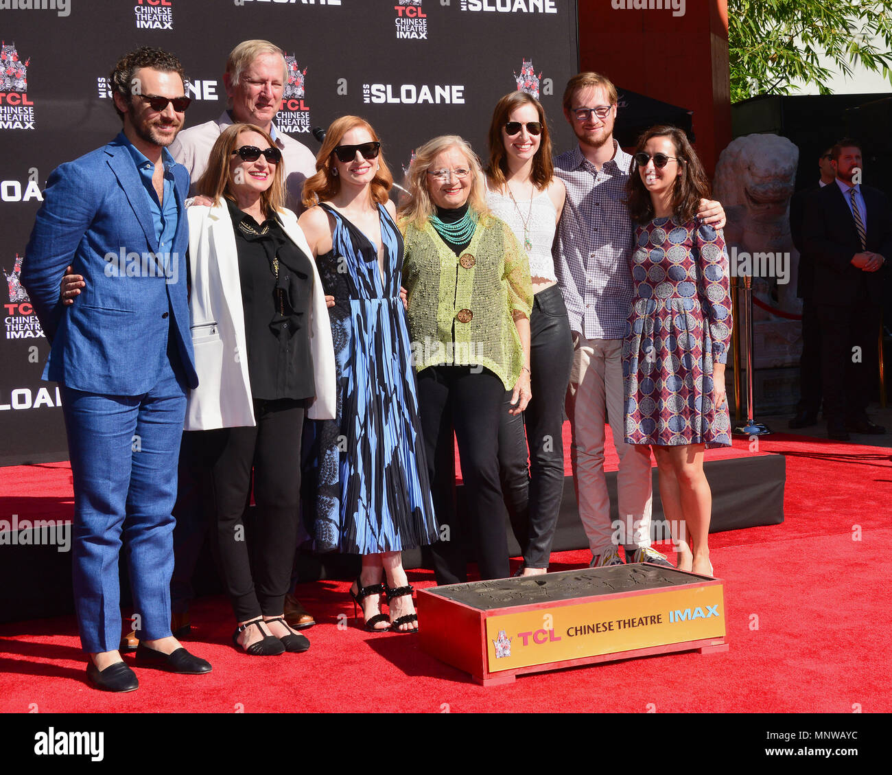 Jessica Chastain honored with hand and foot prints in the court yard of ...