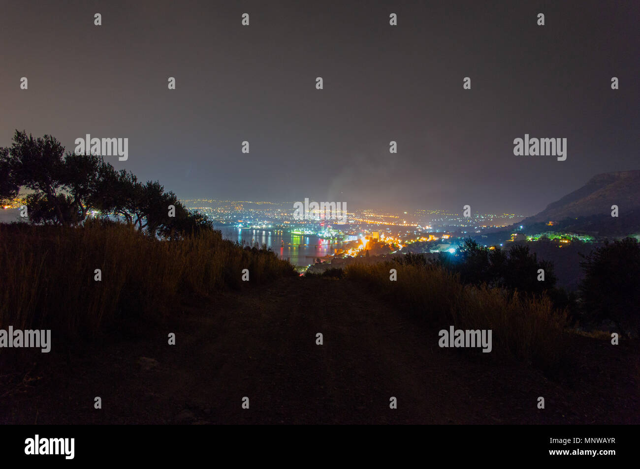 City lights. Loving Crete Stock Photo - Alamy