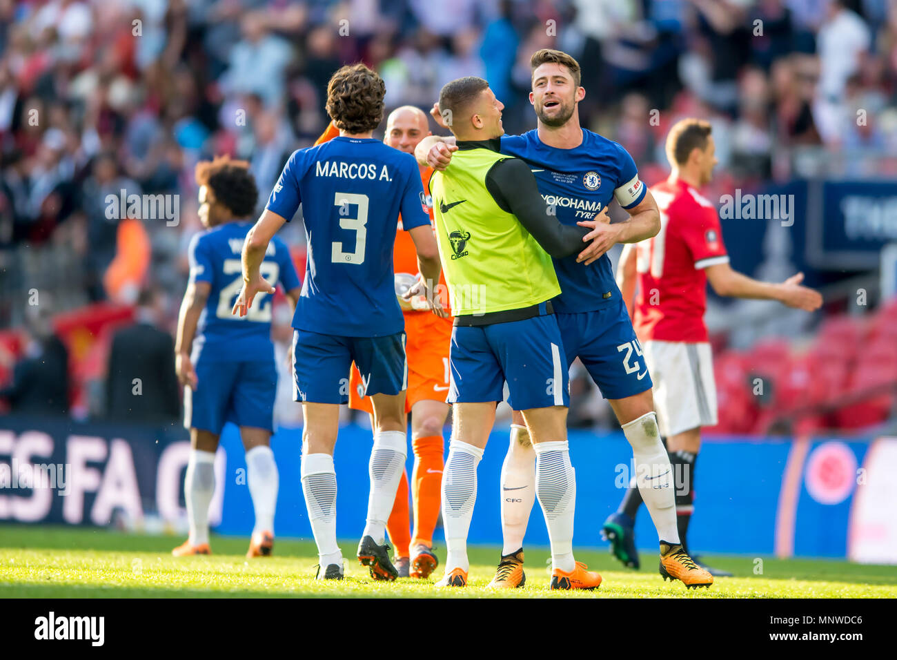 Gary Cahill of Chelsea celebrates the victory during the The FA Cup ...