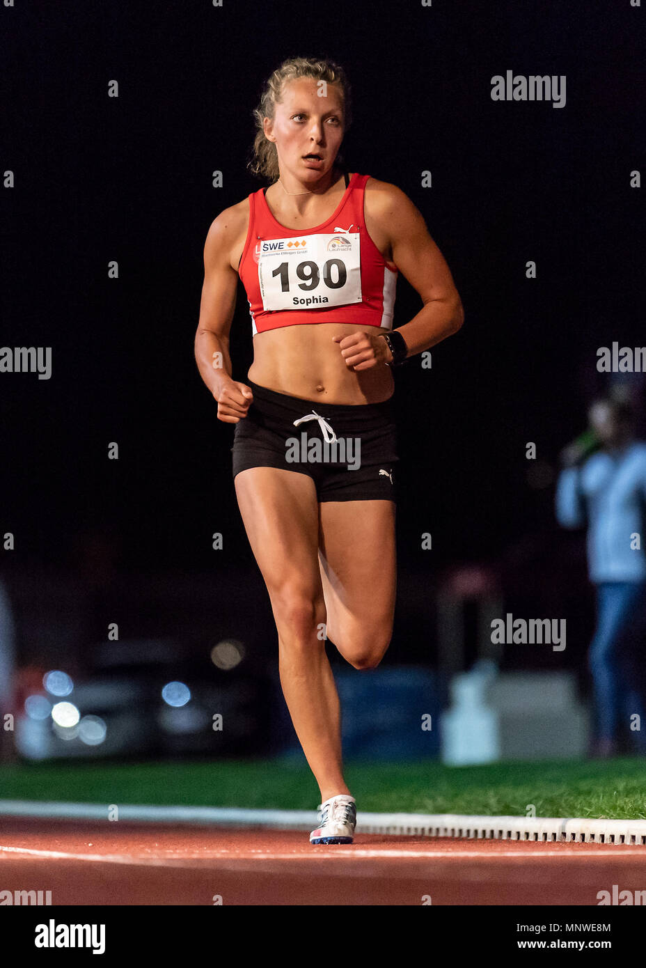 Karlsruhe, Deutschland. 19th May, 2018. 5000m women, Sophia Kaiser (LG region Karlsruhe). GES ...