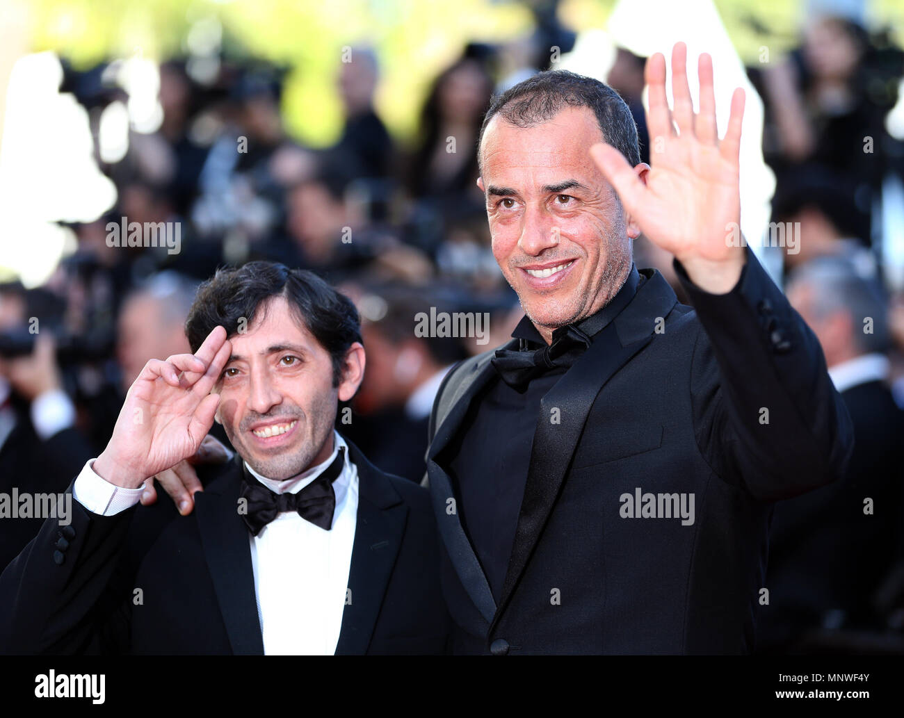 Cannes, France. 19th May, 2018. Actor Marcello Fonte (L) and director ...