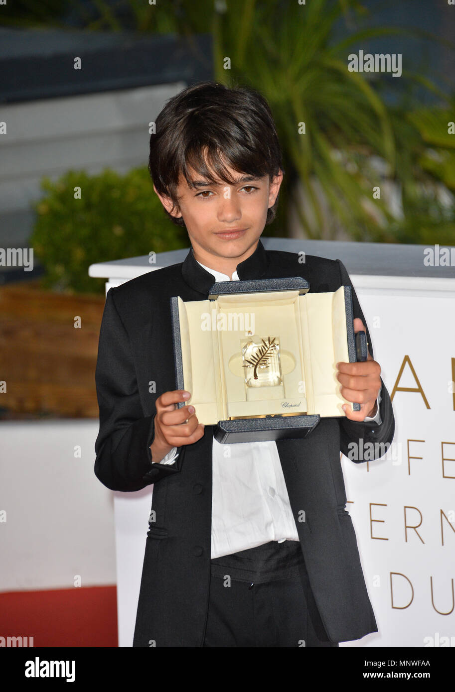 CANNES, FRANCE. May 19, 2018: Zain Alrafeea at the photocall for "Award ...