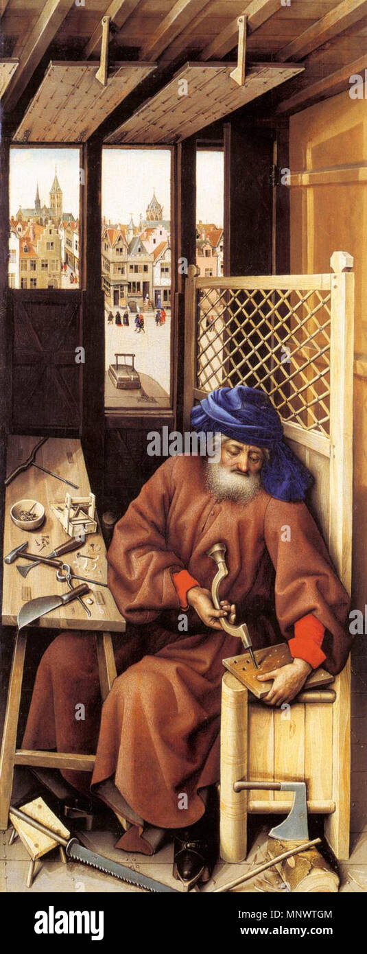 1067 Robert Campin - Mérode Altarpiece (right wing) - WGA14422 Stock Photo - Alamy