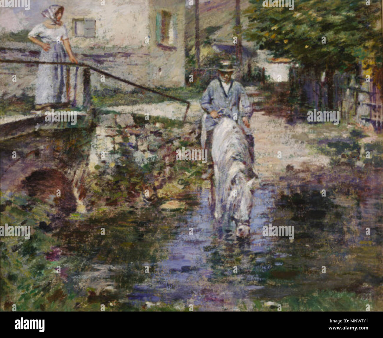 English: Père Trognon and His Daughter at the Bridge 1891. 1068 ...