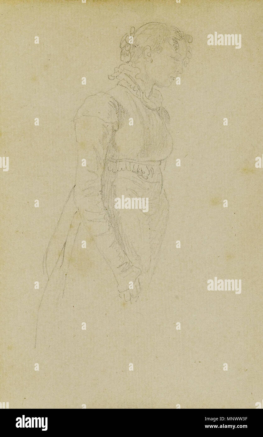 . Etude pour un portrait de jeune femme. 15x10 cm. Non signé. by 1846 ...