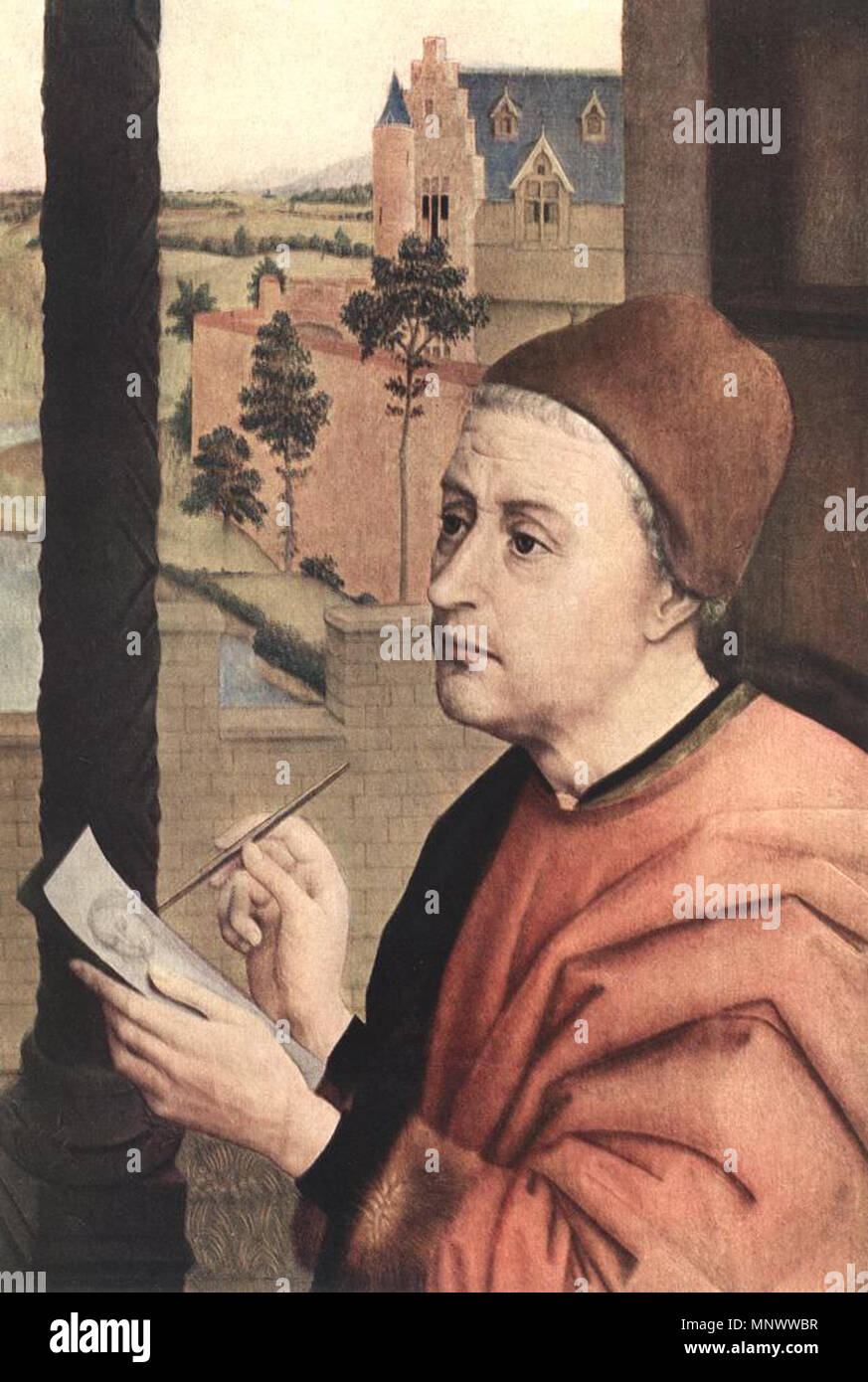 St Luke Drawing a Portrait of the Madonna (detail) first half of 15th ...