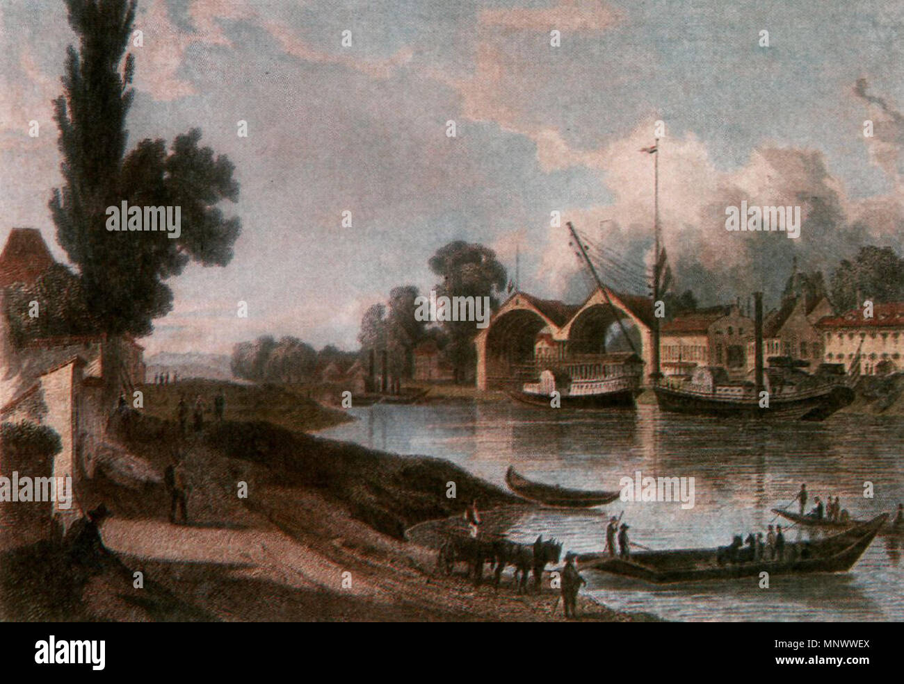 Shipyard scene painting hi-res stock photography and images - Alamy