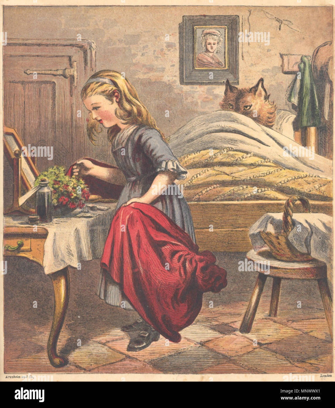 . English: Illustration published in 1868 Dutch edition of Little Red ...