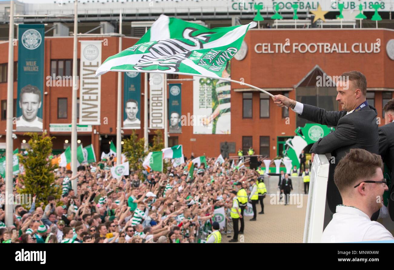 Celtic's Leigh Griffiths during the parade at Celtic Park, Glasgow ...