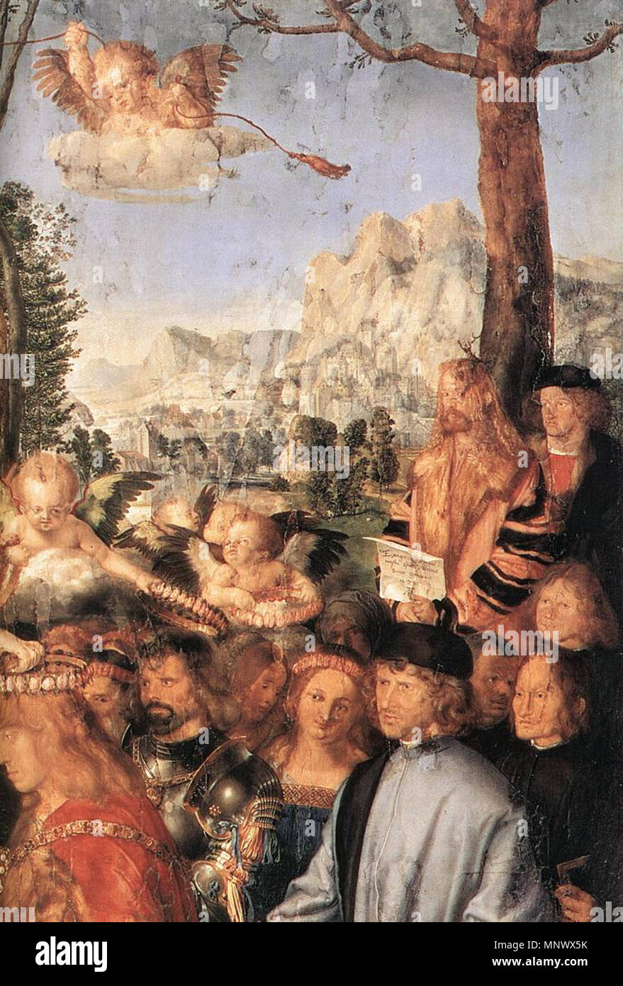 English: Feast of the Rose Garlands (detail) 1506. 1073 Rosenkranzfest ...