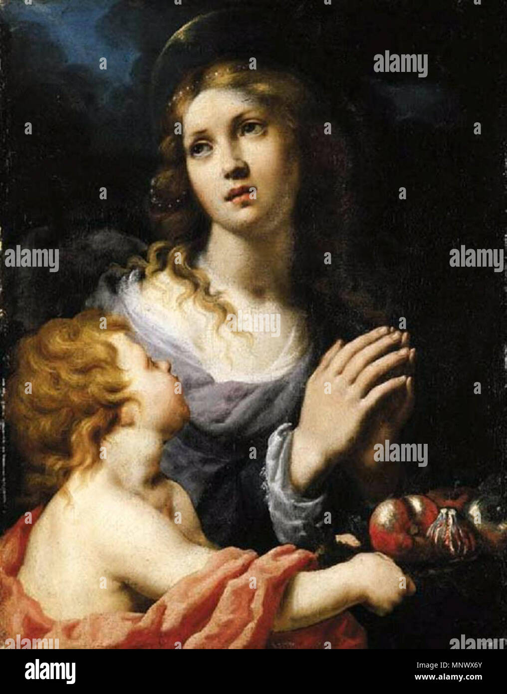 Female Saint with Putto circa 1646. 1073 Alessandro Rosi - Santa con ...