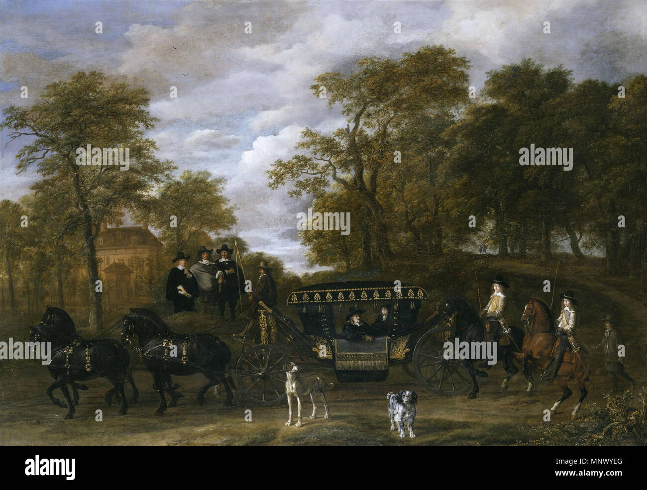 Cornelis de Graeff with his Wife and Sons arriving at Soestdijk circa ...