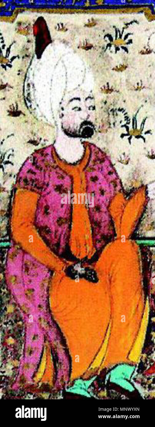 . English: Ottoman miniature of the Grand Vizier Rustem Pasha . 16th ...