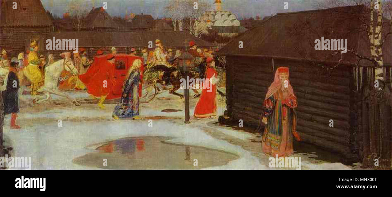 . Russian painter 1081 Ryabushkin wedding train Stock Photo - Alamy