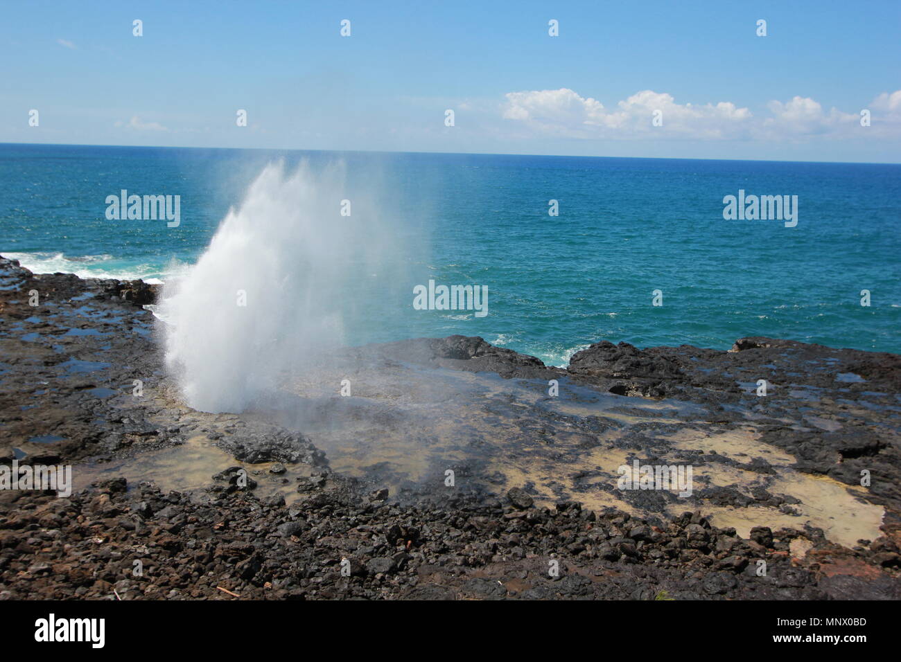 Spouting Horn is off the southern coast of Kauai in the Koloa district ...