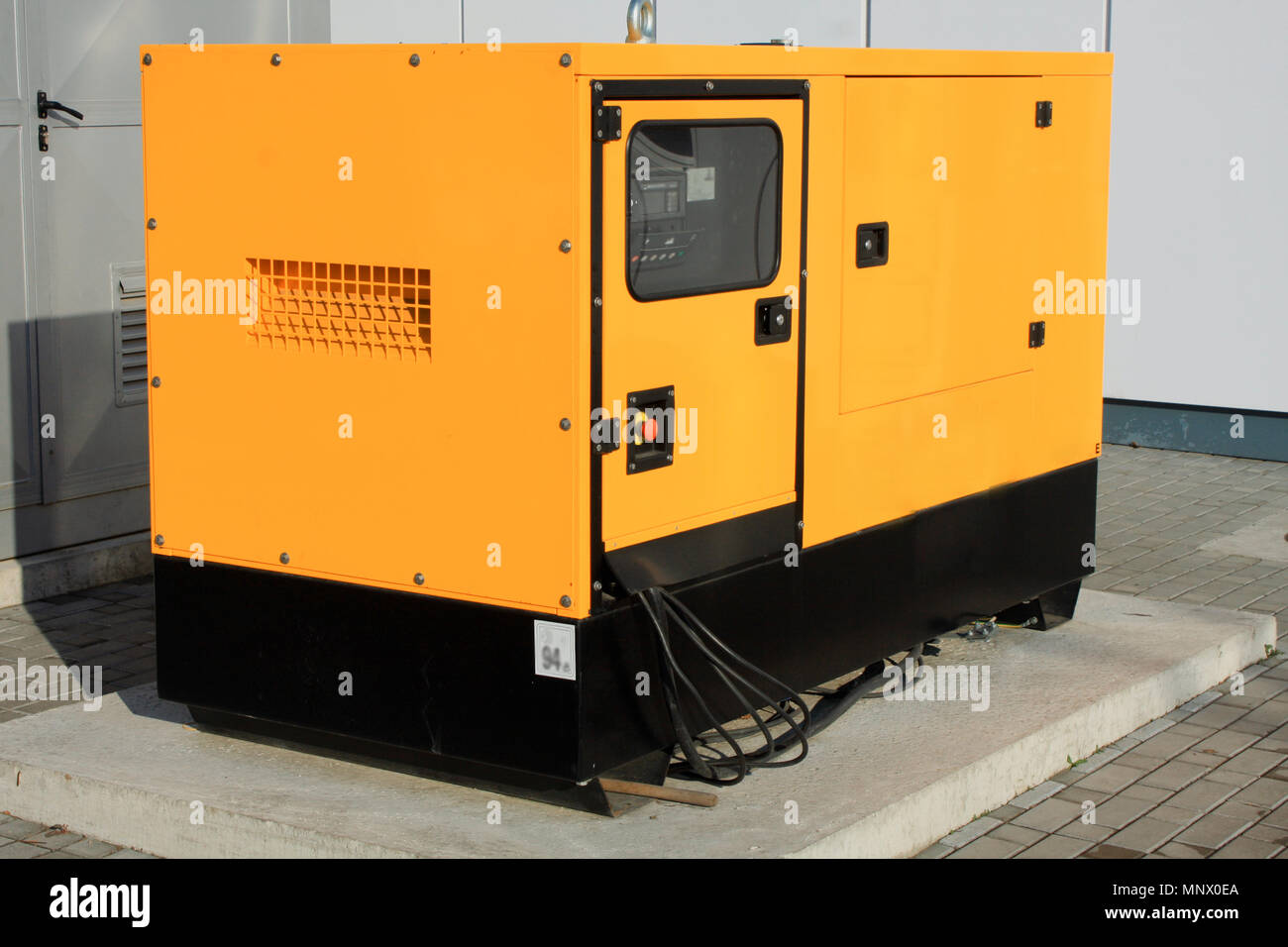 Yellow Auxiliary Diesel Generator for Emergency Electric Power Stock ...