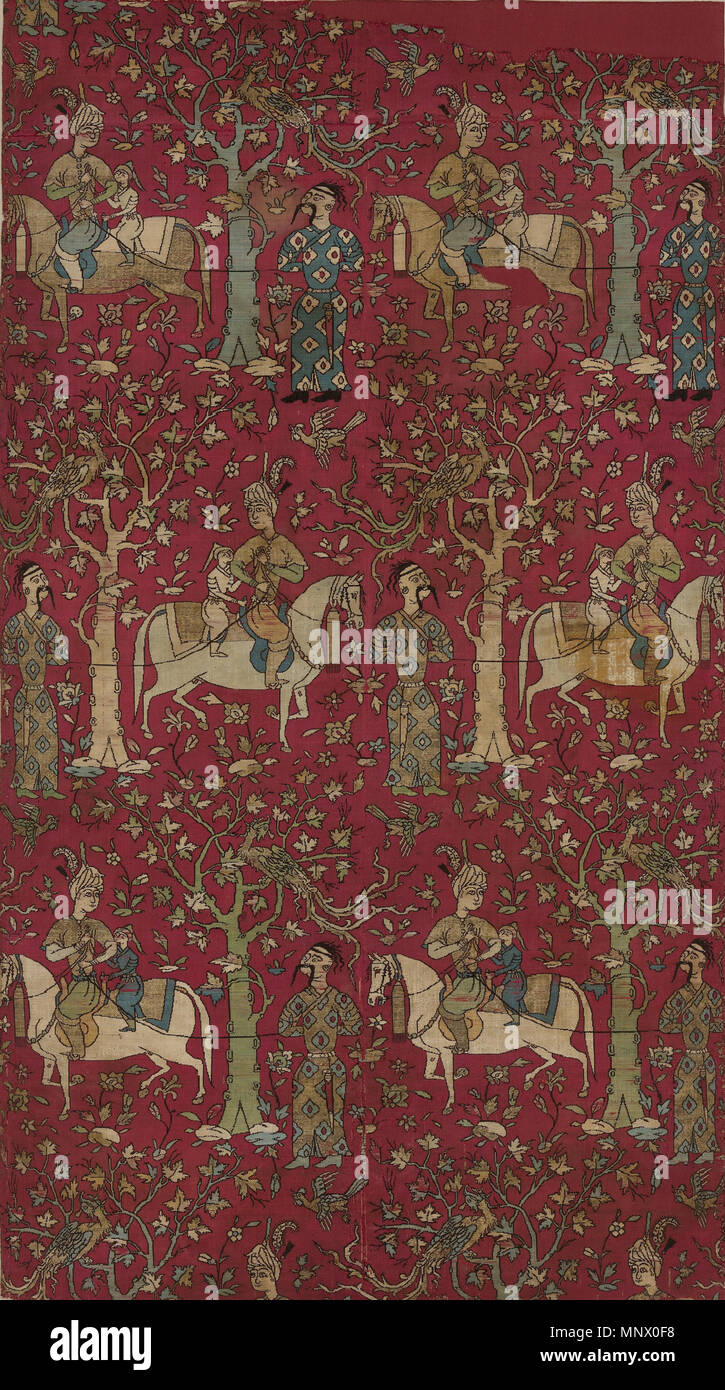 . English: 'Safavid Courtiers Leading Georgian Captives'. A textile ...