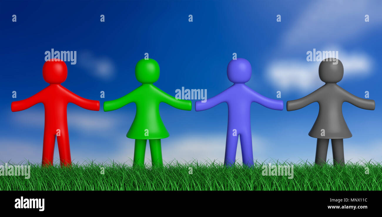 The chain of friendship cartoon hi-res stock photography and images - Alamy