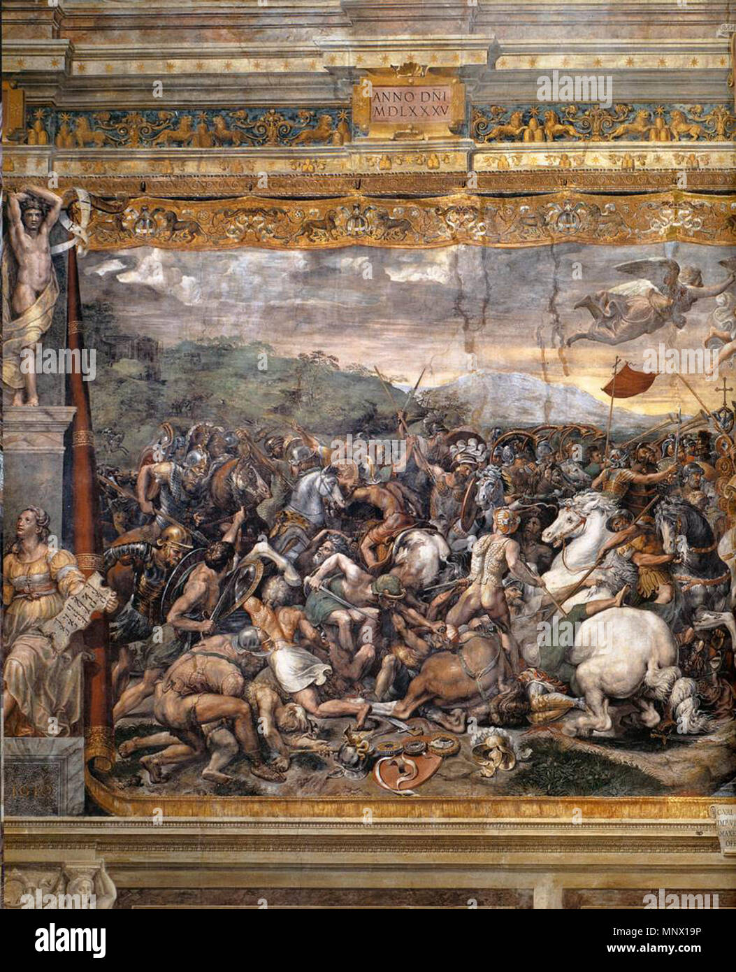 English: The Battle at Pons Milvius (detail) between 1520 and 1524 ...