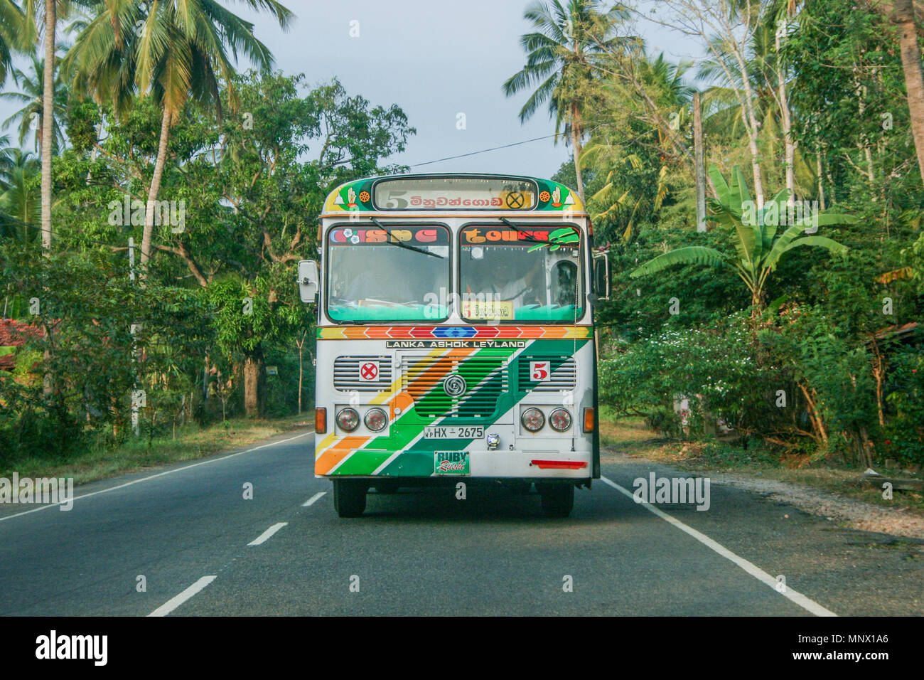 Traditional bus in Sri Lanka Stock Photo - Alamy