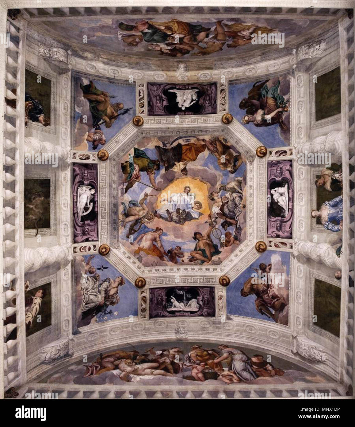 Italiano: La volta . English: Ceiling of the Sala dell'Olimpo . between ...