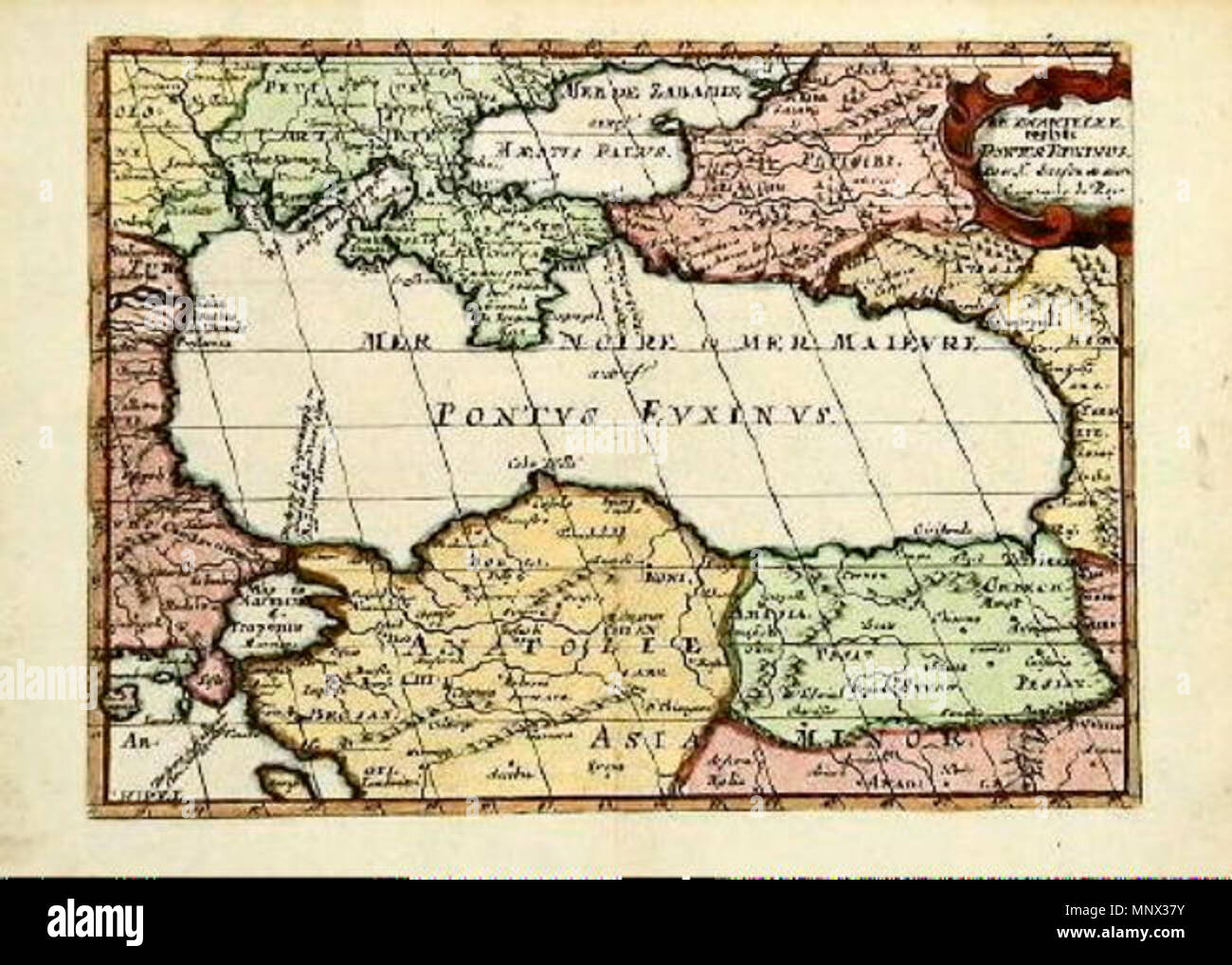 . De Zwarte Zee, eertyts Pontus Euxinus Very decorative hand colored ...