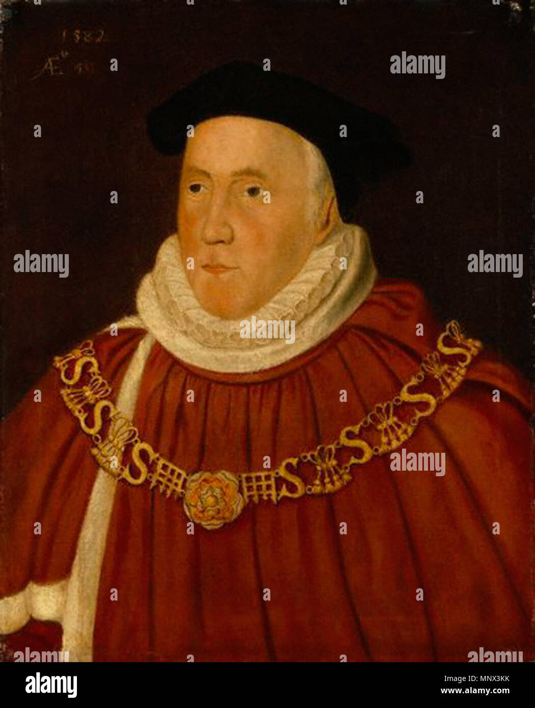 after Unknown artist,painting,(1582) . English: Sir Christopher Wray ...