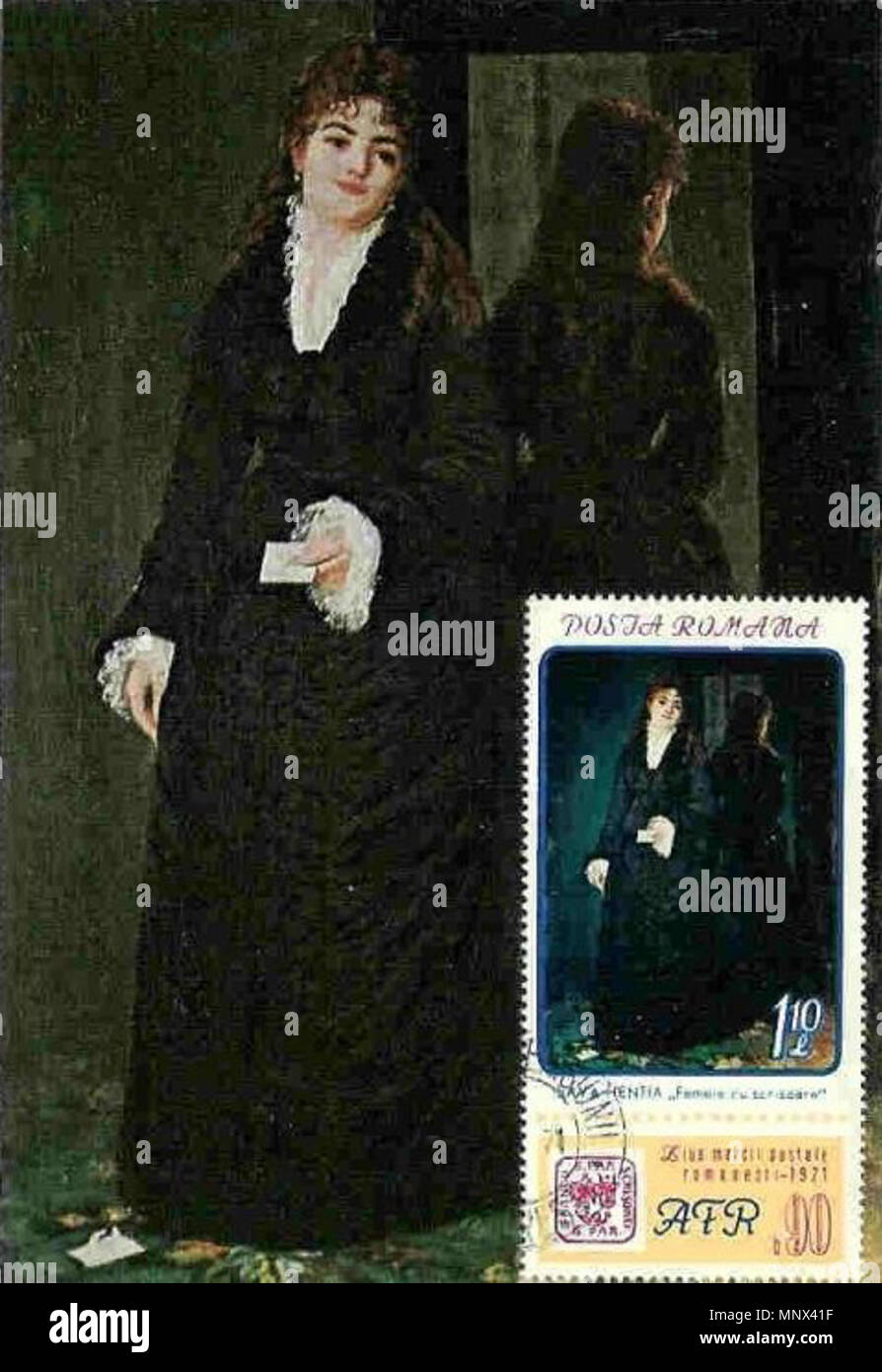 . Română: Femeia cu scrisoarea - Carte postala cu timbru . Unknown date ...