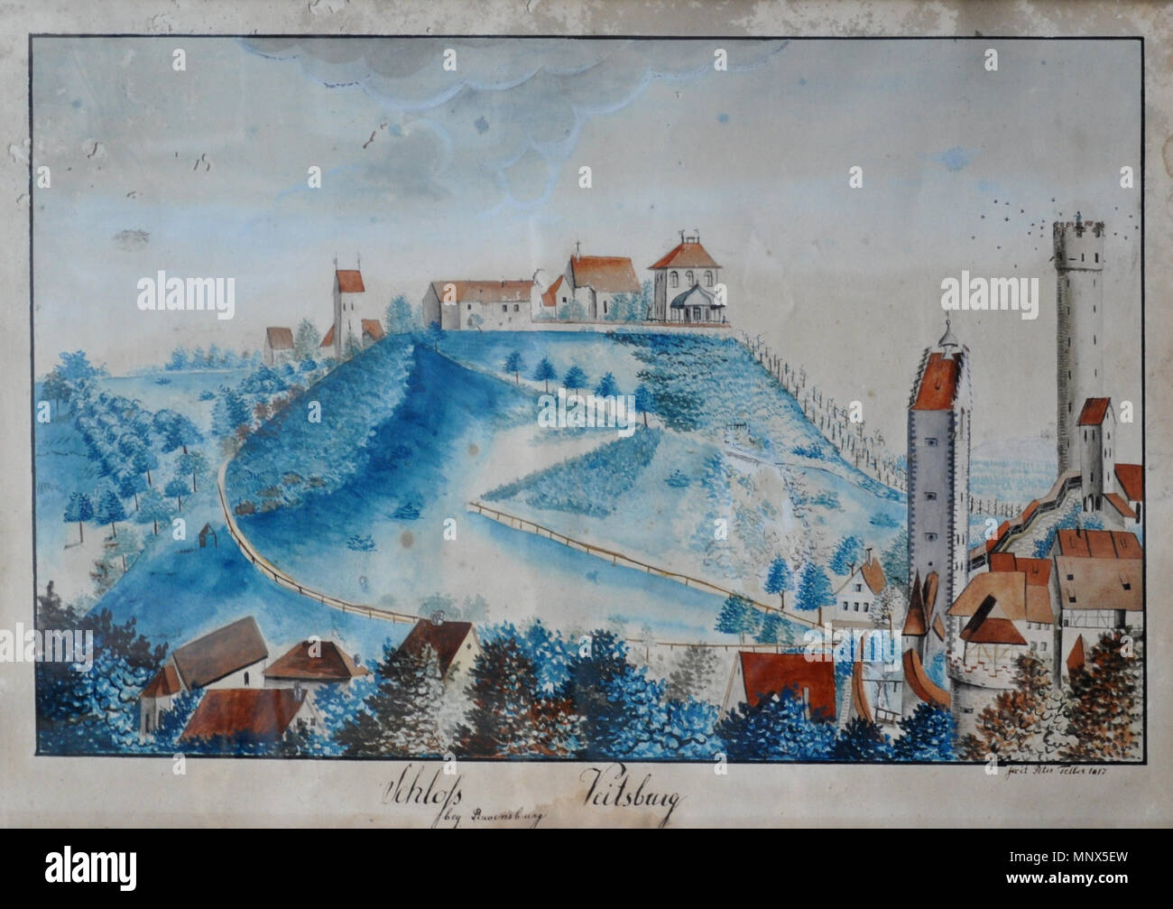 . Ravensburg 'Schloss Veitsburg', Gouache von Peter Felber, 1817 . 1817 ...