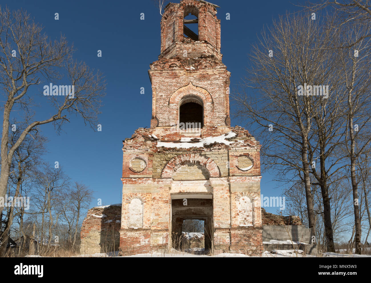 old ruined church on a sunny day Stock Photo - Alamy