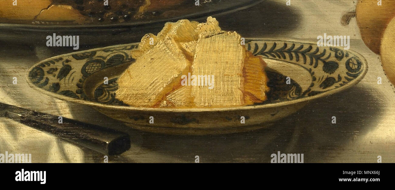 Butter dish, detail of A Dutch breakfast 17th century. 1105 Floris van ...