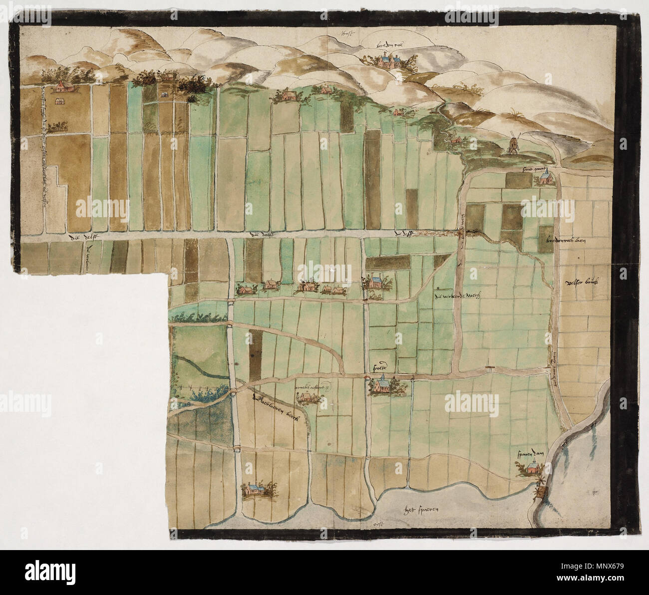 . Oldest known map of Schoten, Haarlem . between 1537 and 1550. Unknown ...