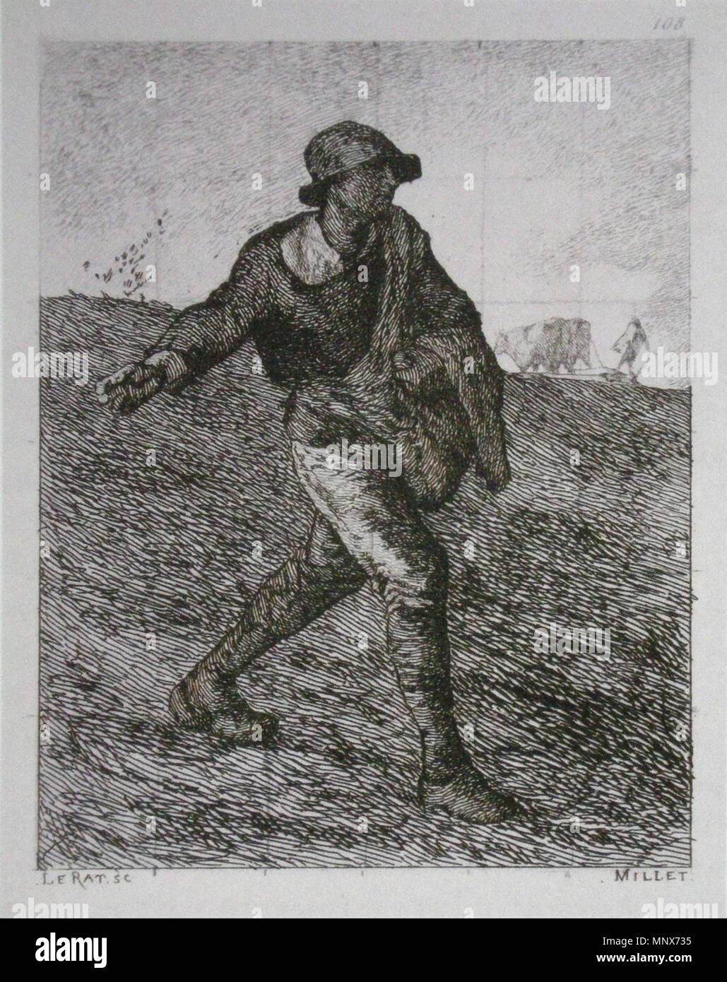 967 Paul-Edmé Le Rat, 1873 - The Sower (etching after Millet) VGM, a035 ...