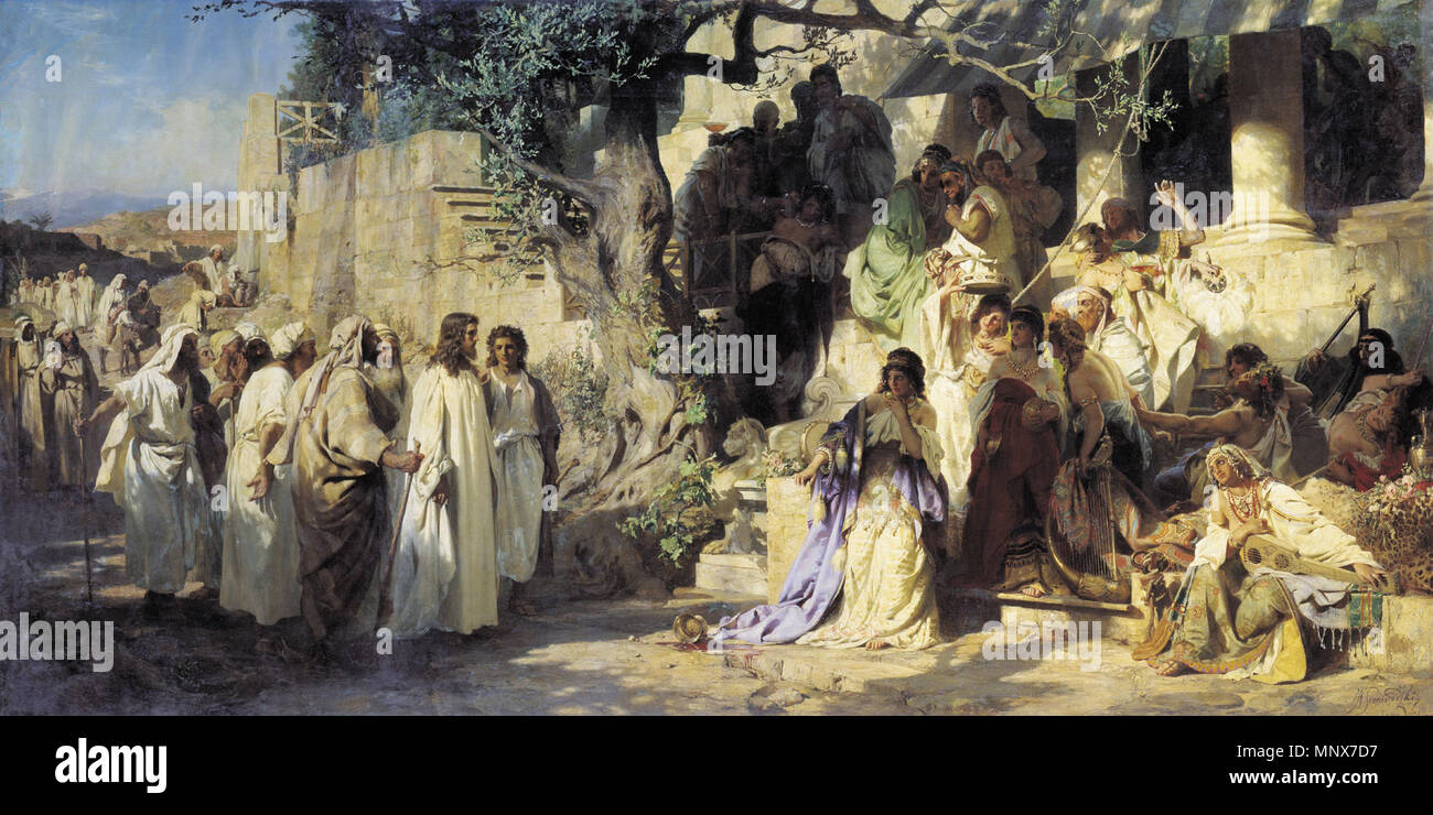 English: Christ and Sinner 1875. 1111 Semiradsky Christ and Sinner ...