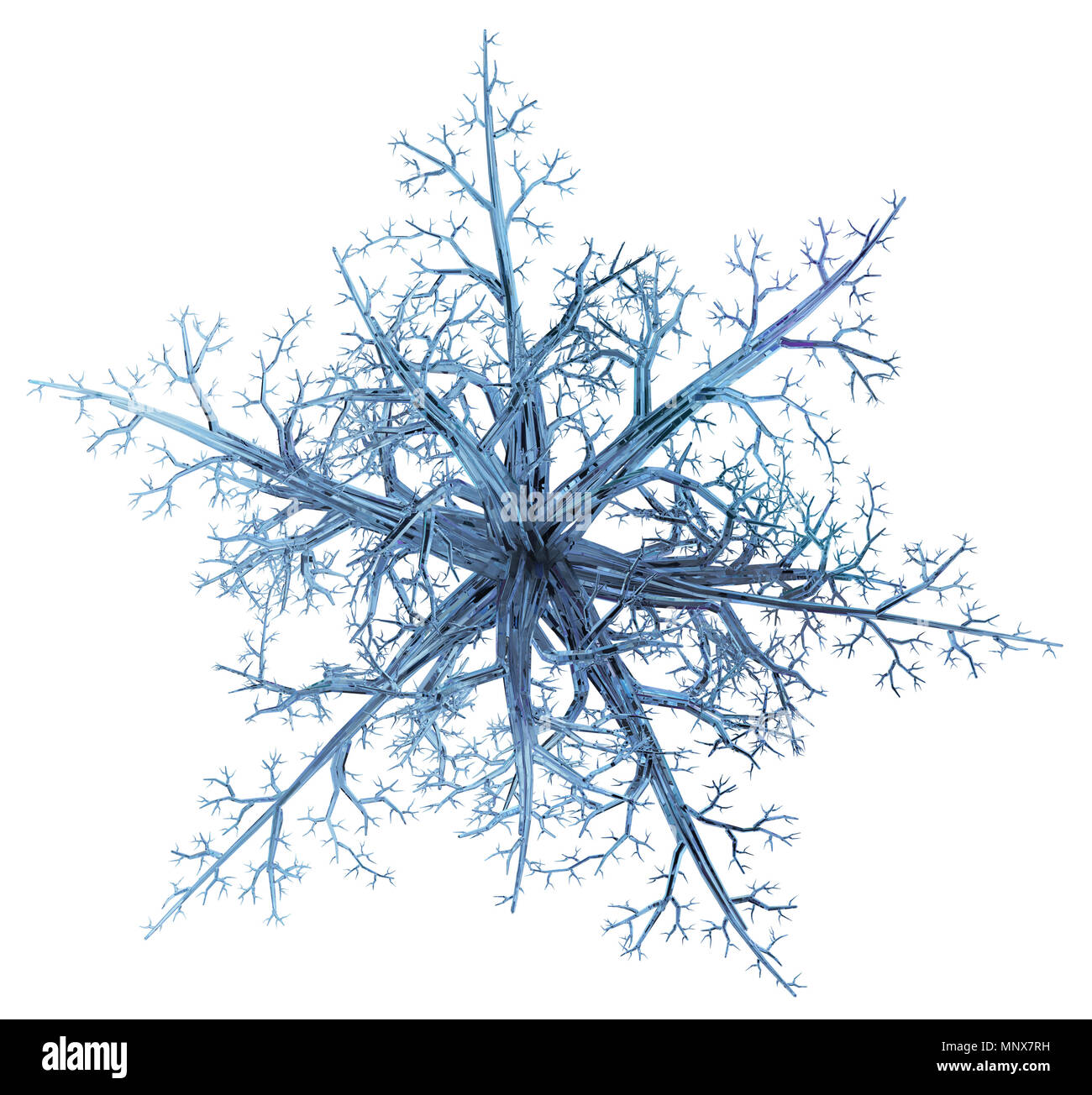 Crystal blue branch star 3d illustration, horizontal, isolated, over ...
