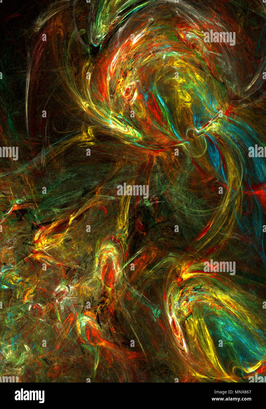 Fantasy mystical colors abstract background, vertical, over black Stock ...