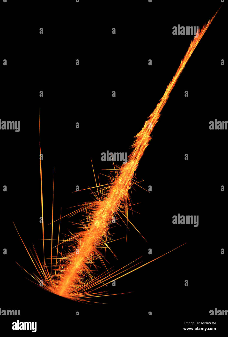 Fire line impact special effect abstract, dark background, vertical ...