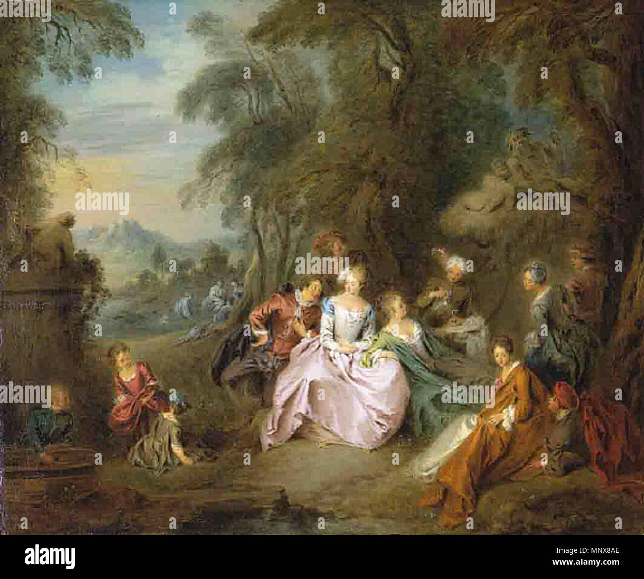 English: Repose in a Park Early 18th century. 713 Jean-Baptiste Pater ...