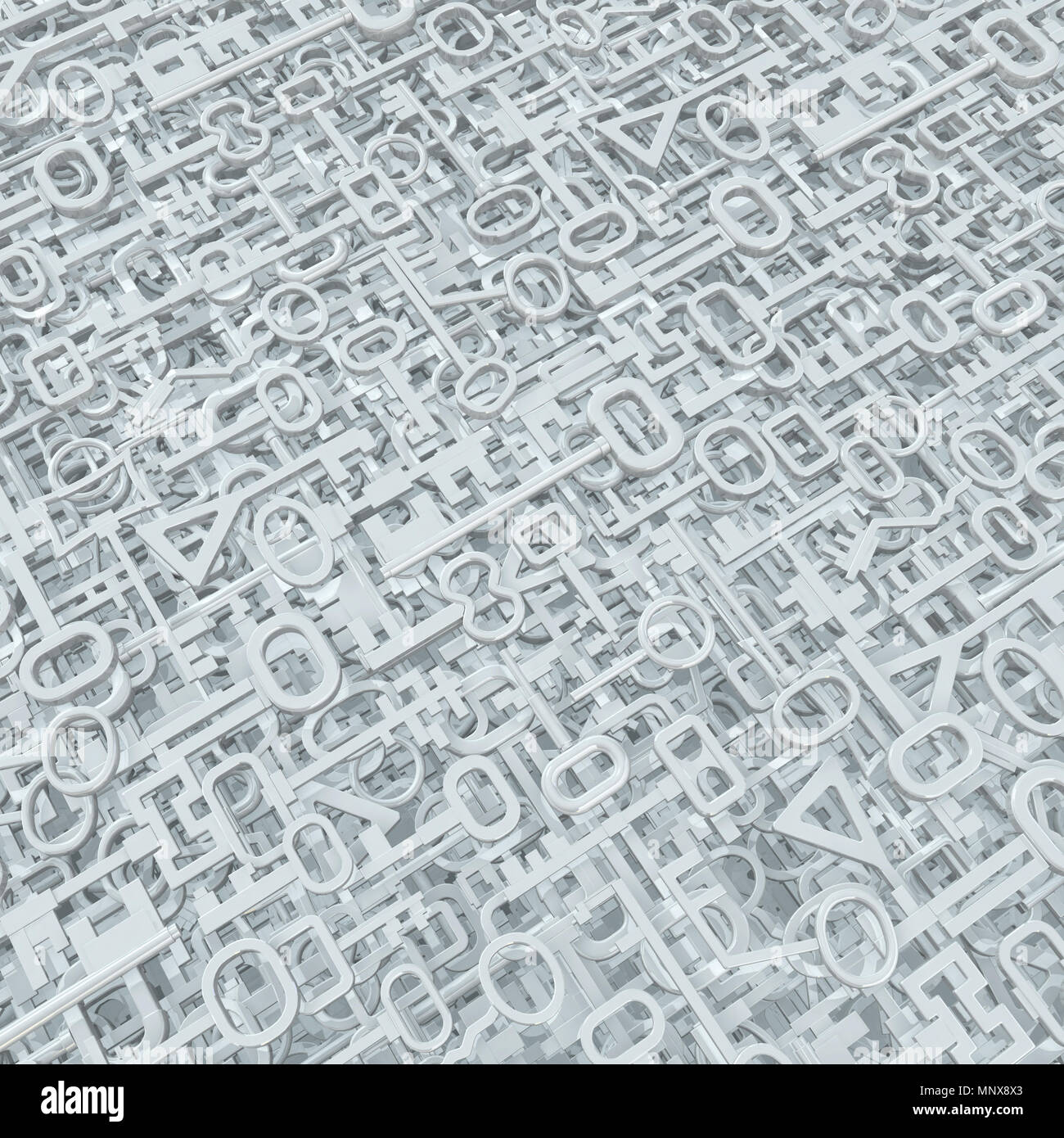 Keys abstract many white models background, 3d illustration Stock Photo ...