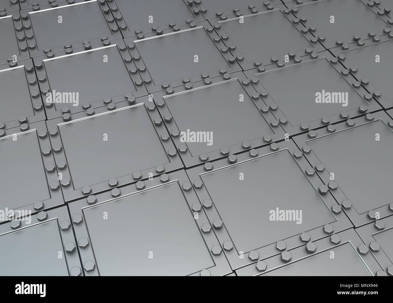 Metal plates armored surface, 3d illustration, horizontal, background ...