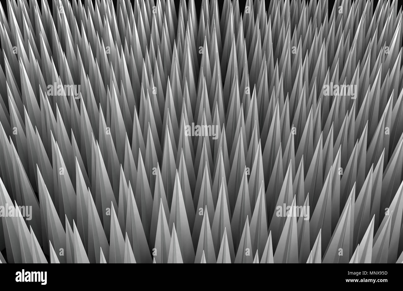 Metal spikes screen fill background, 3d illustration, horizontal Stock ...