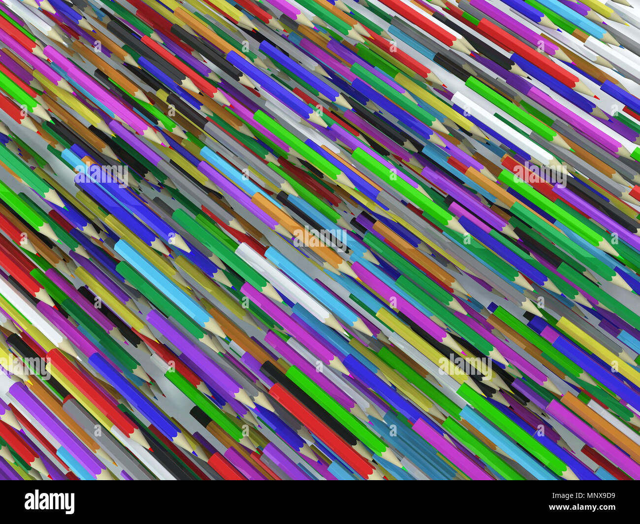 Different colored pencils filling the screen, 3d Stock Photo - Alamy