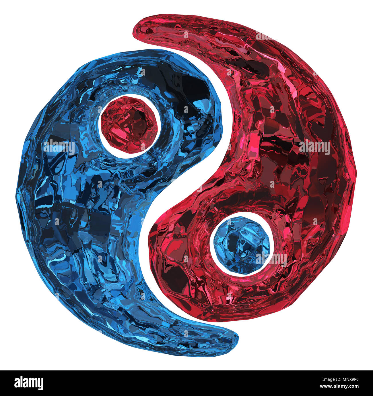 Harmony ruby and sapphire precious gem symbol isolated, 3d illustration ...