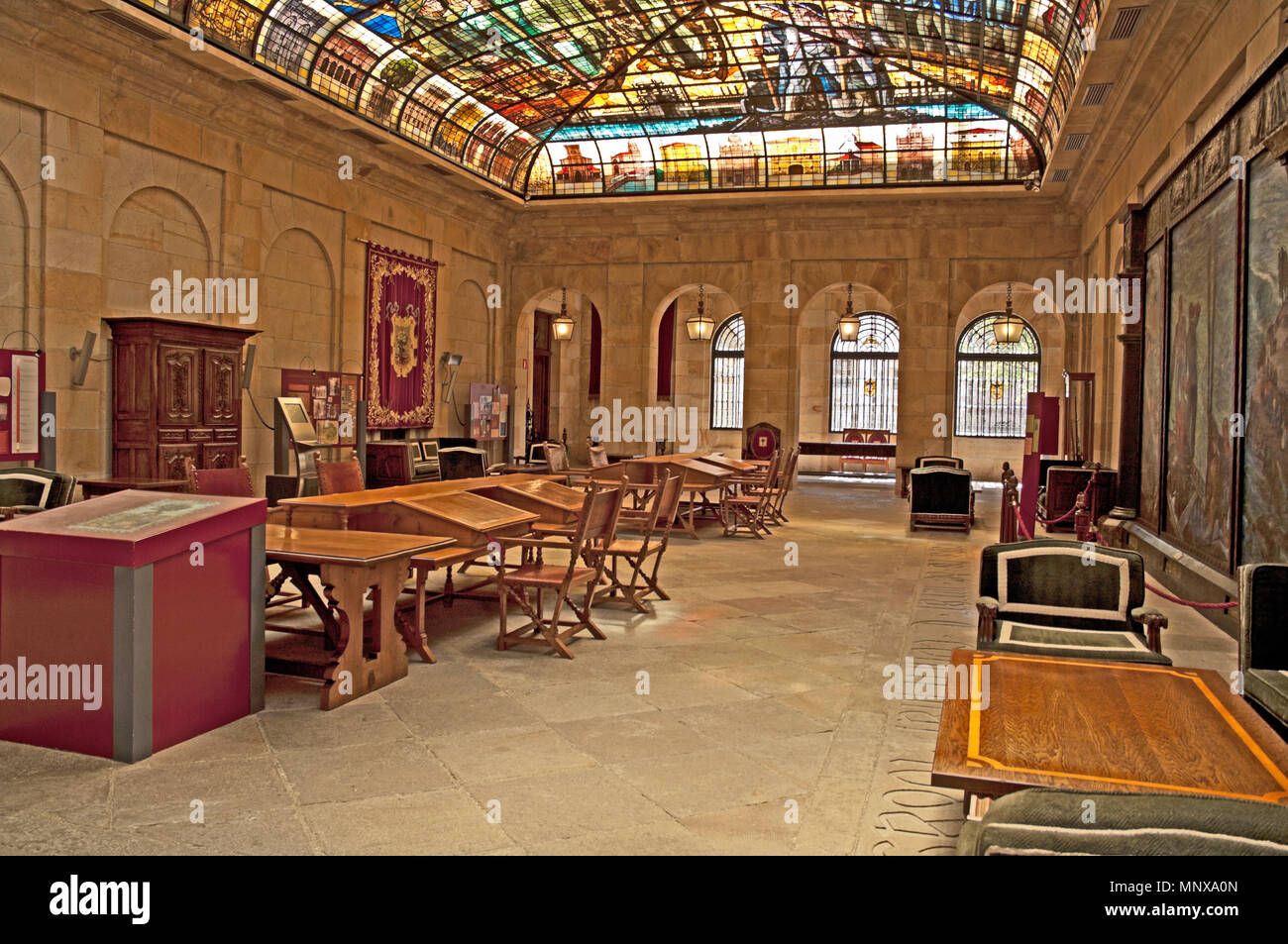 Gernika, (Guernica) Parliament Building, The Assembly House, Stained ...