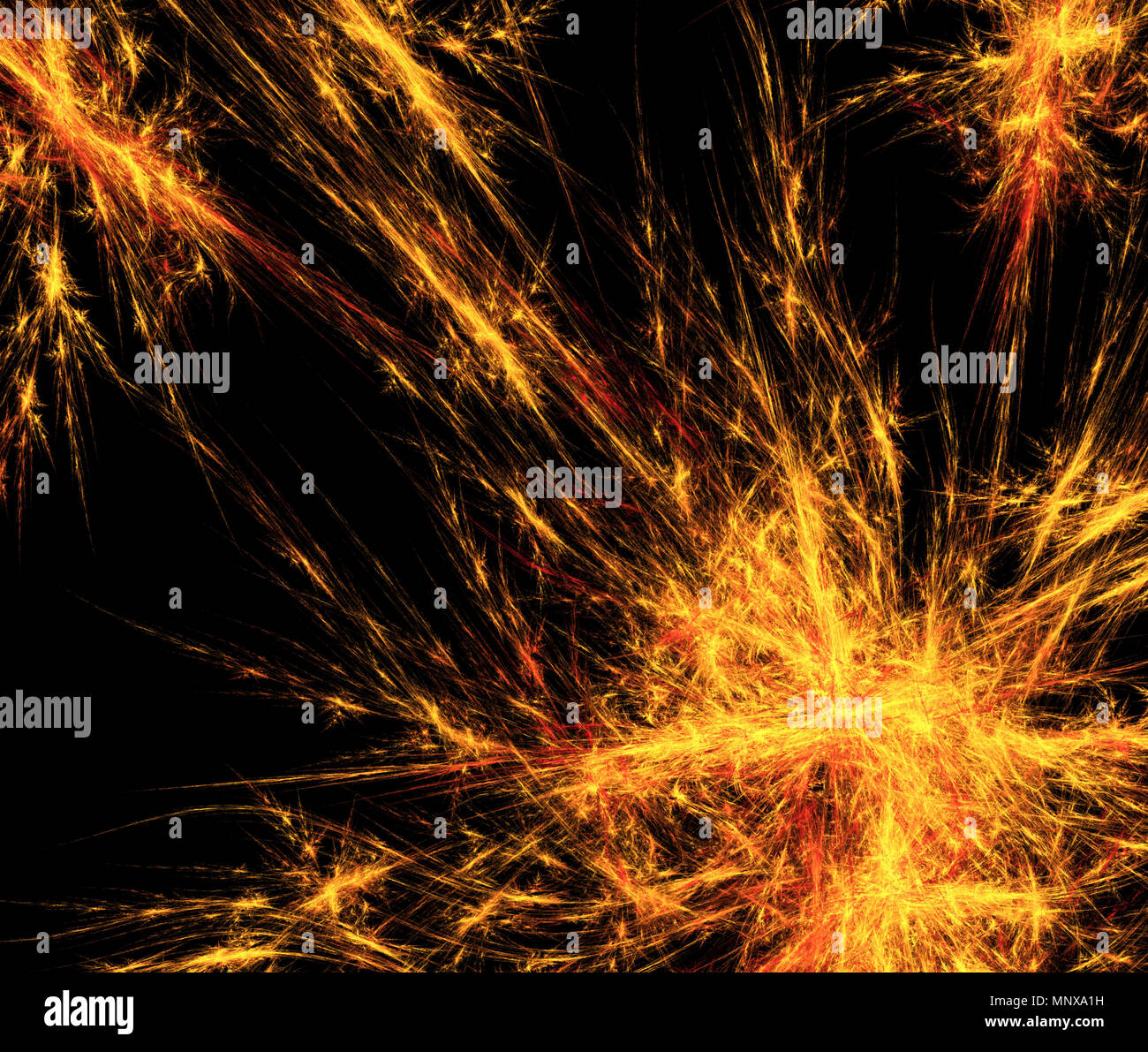 Sparks fantasy color effect abstract, dark background, horizontal Stock ...